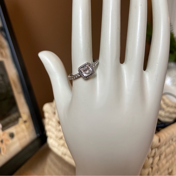 Pandora | Jewelry | Pandora Square Diamond Halo Ring | Poshmark